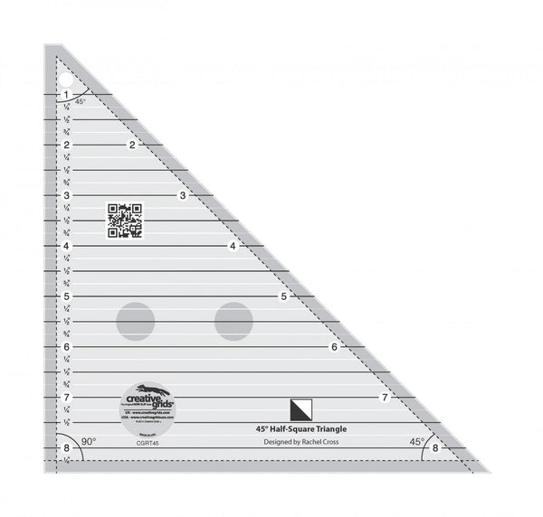 Creative Grids 45° Half-Square Triangle Ruler 8½″ | Quilting Ruler ...